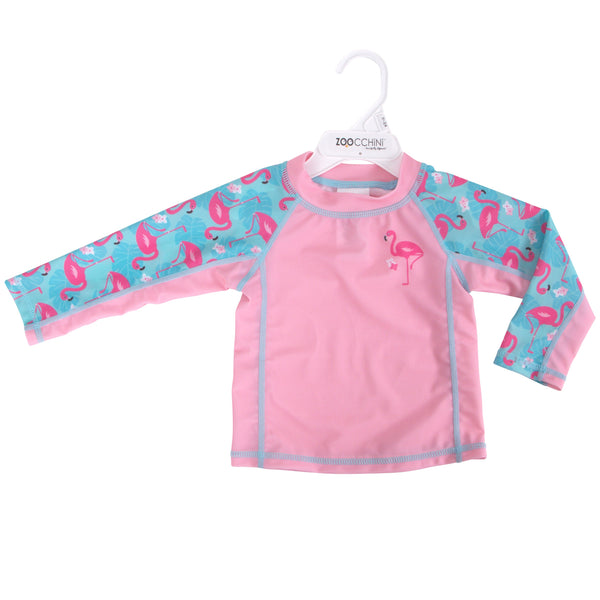 Baby Rash Guard Long Sleeve Swim Top - Flamingo - ZOOCCHINI